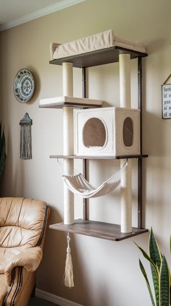 Create Your Own Space-Saving Wall-Mounted Cat Tree DIY
